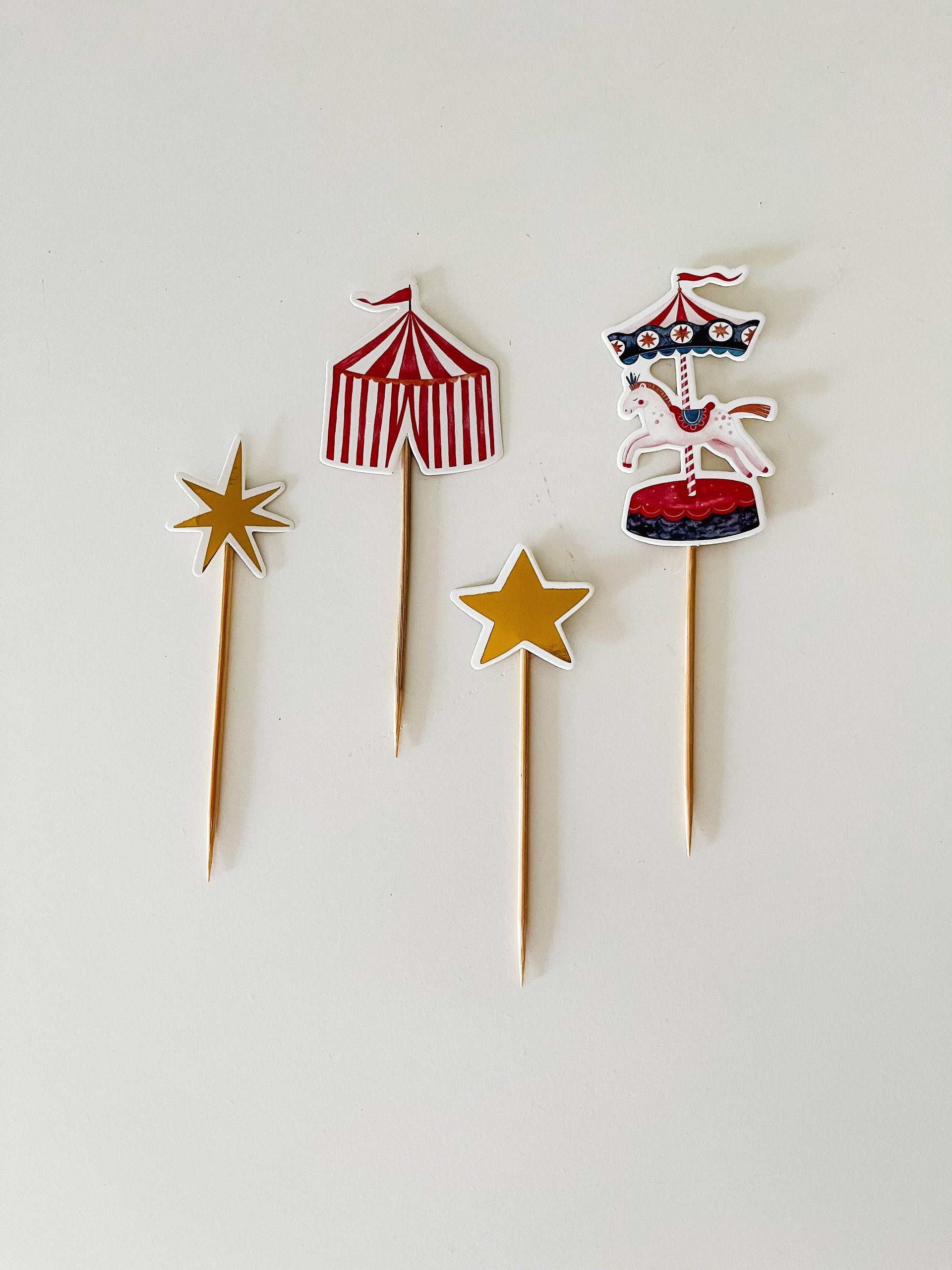 Home Carnival Cupcake Toppers (Set of 8)